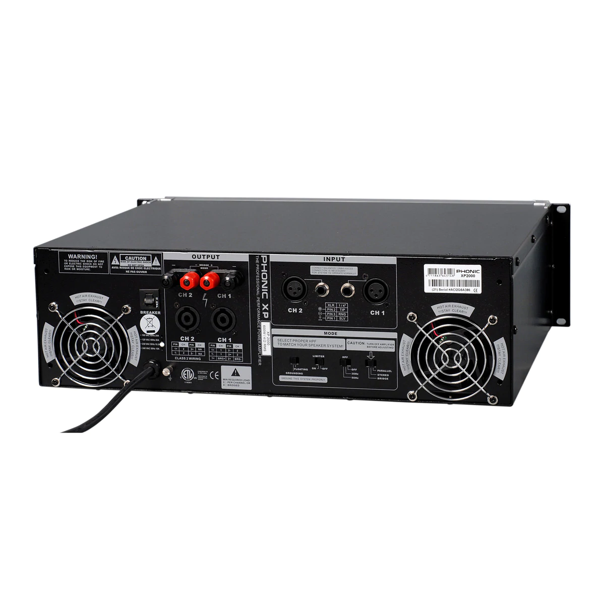 Phonic XP2000 Power Amplifier 1920W RMS, Musical Instruments and Sound ...